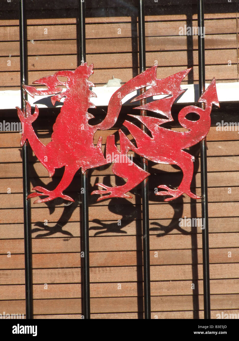 model welsh dragon on window in caernarfon, wales Stock Photo - Alamy