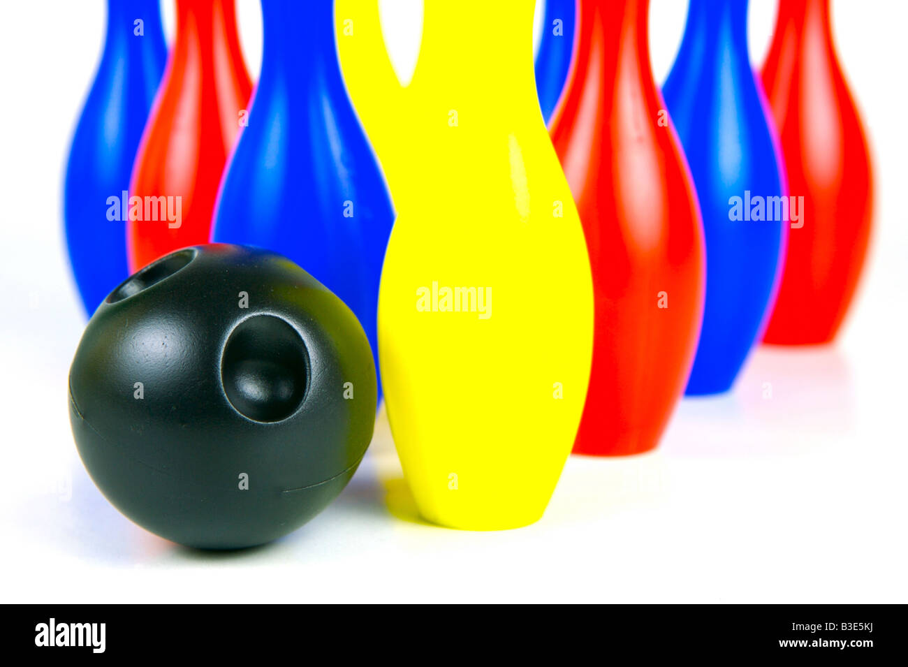 Ten pin bowling pins isolated against a white background Stock Photo ...