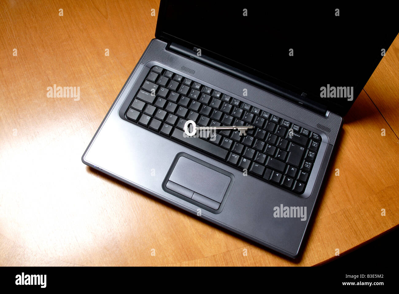 Key on laptop computer keyboard Stock Photo - Alamy