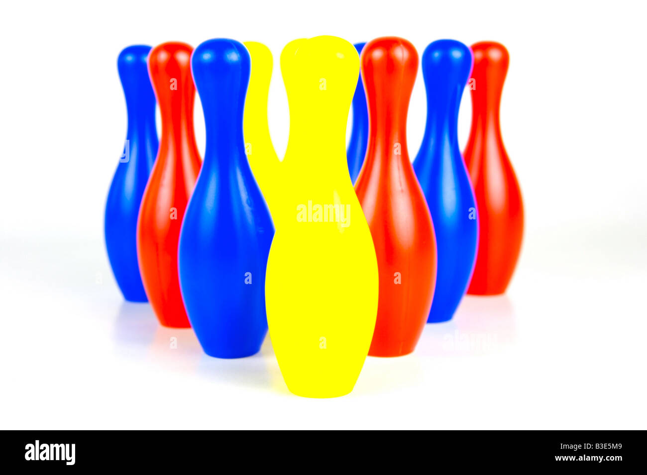 Ten pin bowling pins isolated against a white background Stock Photo ...