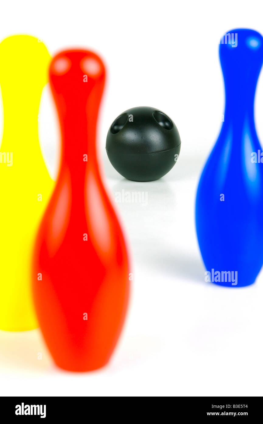 Ten pin bowling pins isolated against a white background Stock Photo ...