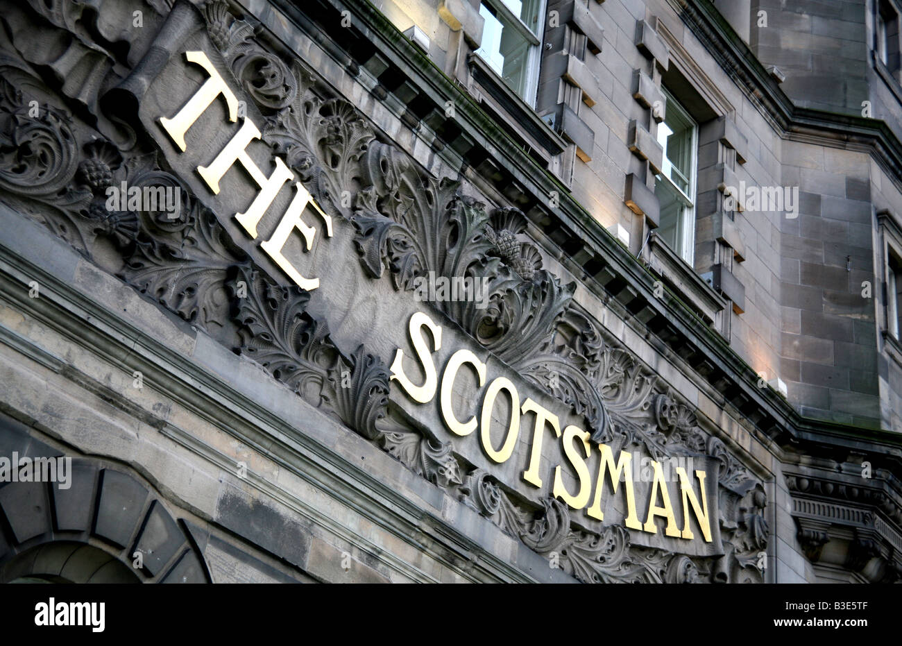 Sign on old offices of The Scotsman newspaper in Edinburgh Stock Photo ...