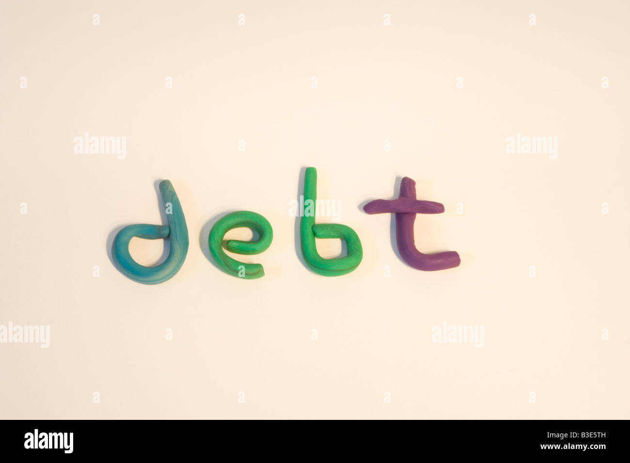 the word "debt" on a plain white background Stock Photo - Alamy