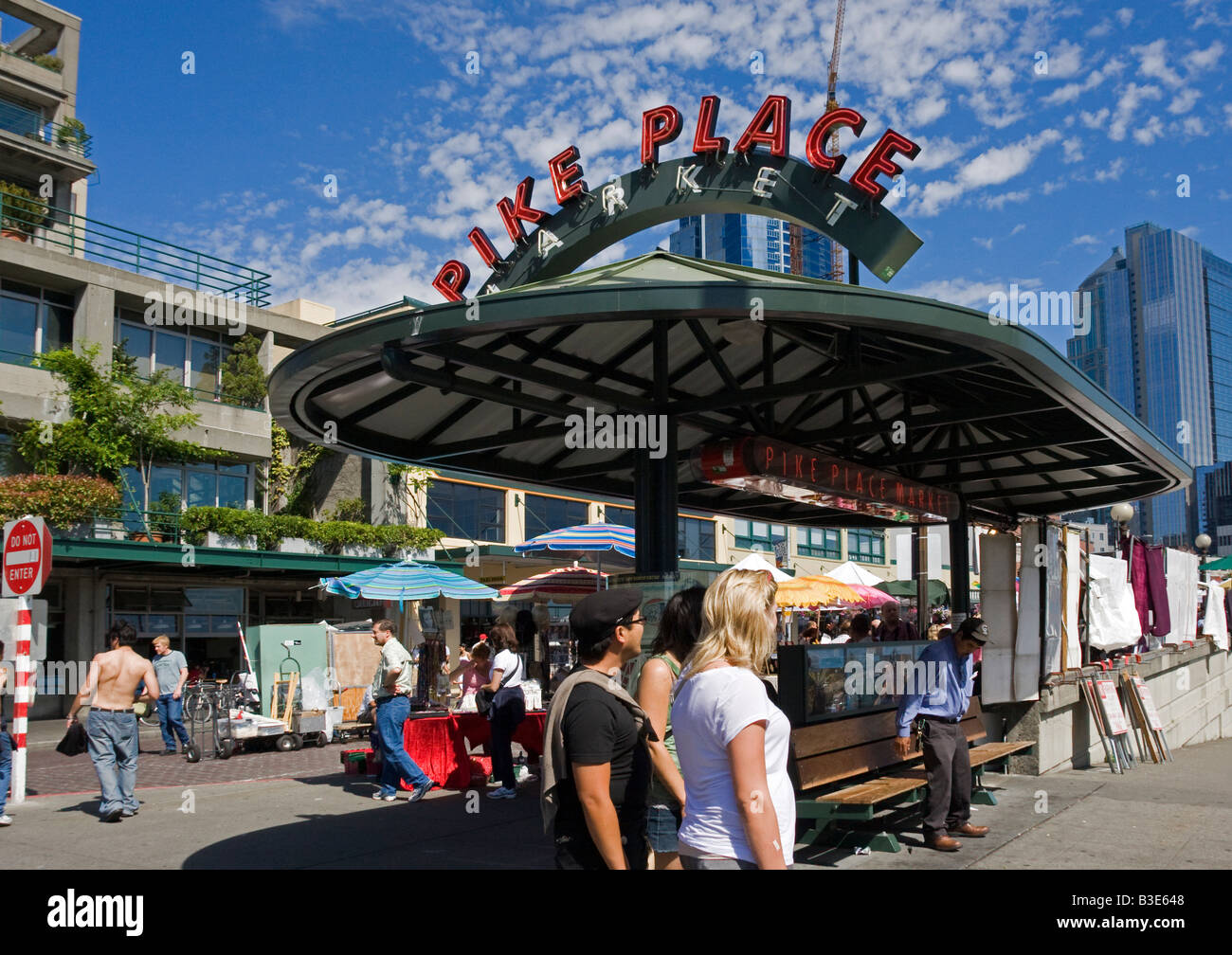 Visitors and tourists Pike Place Farmers Market Seattle Washington WA ...