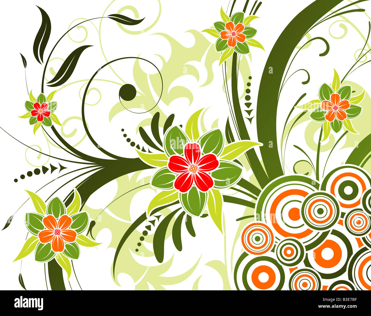 Flower background with circle Stock Photo - Alamy