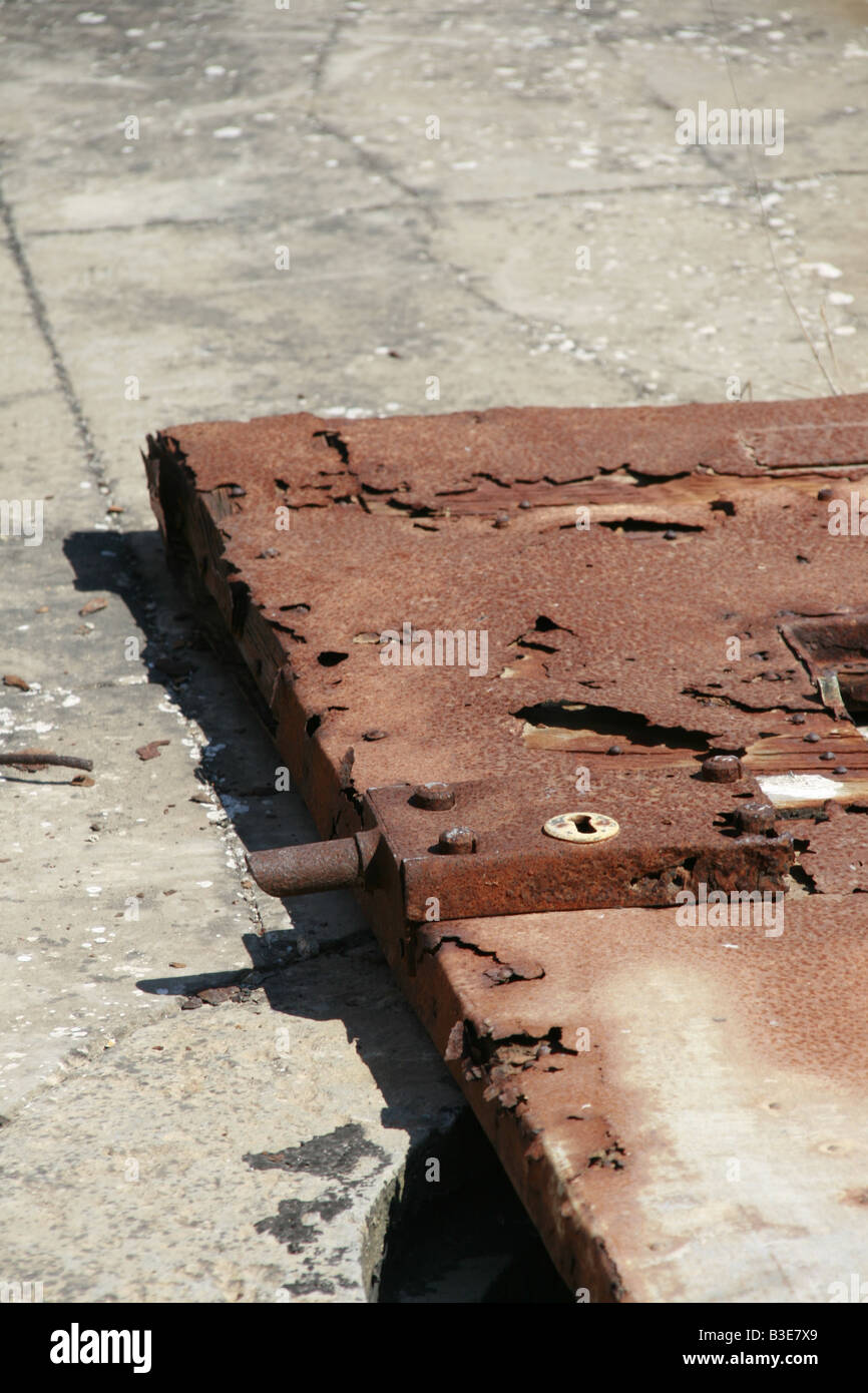 old rusty steel prison cell door in derelict jail Stock Photo - Alamy