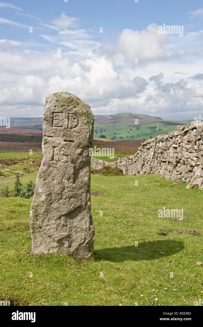 Old stone boundary marker hi-res stock photography and images - Alamy
