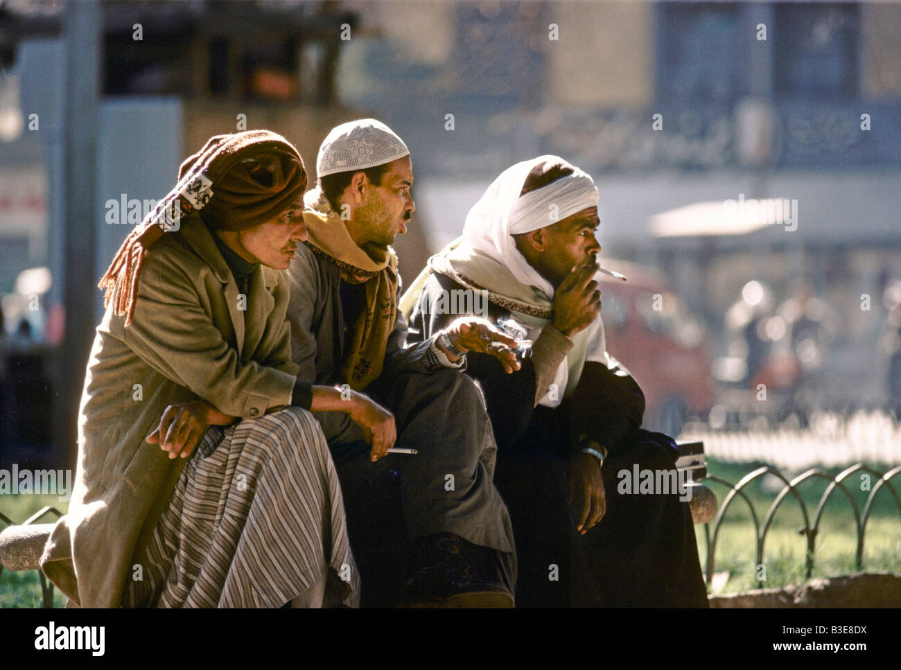 THREE MEN SITTING AROUND CAIRO EGYPT Stock Photo - Alamy