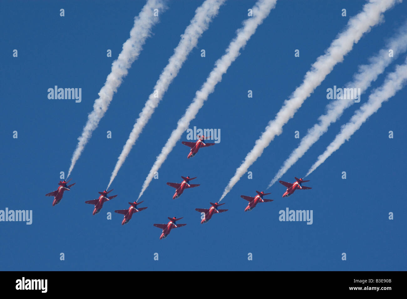 Red Arrows aerobatic team official display Stock Photo - Alamy