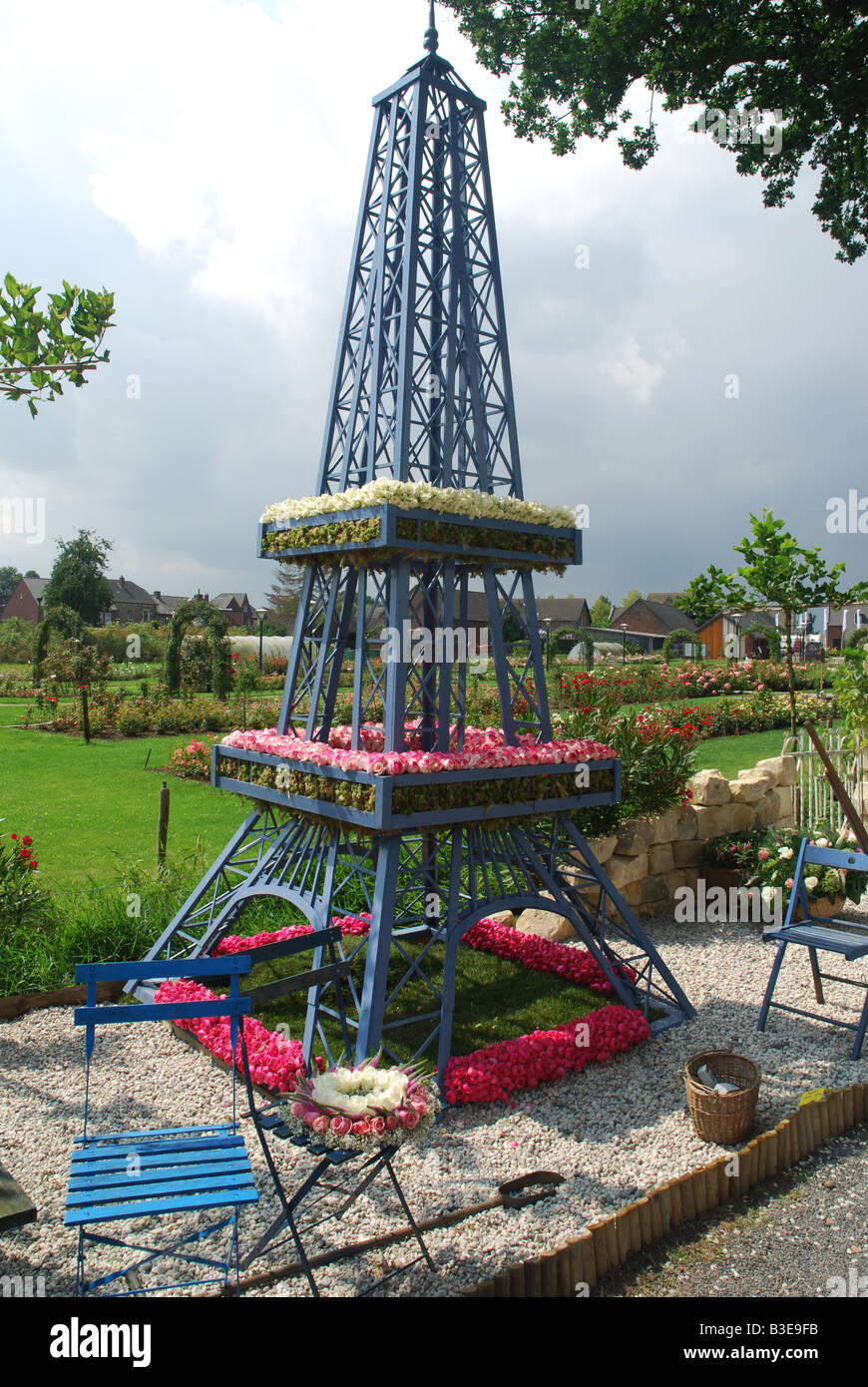 flower display with Eiffel Tower at bi annual Rose festival Lottum ...