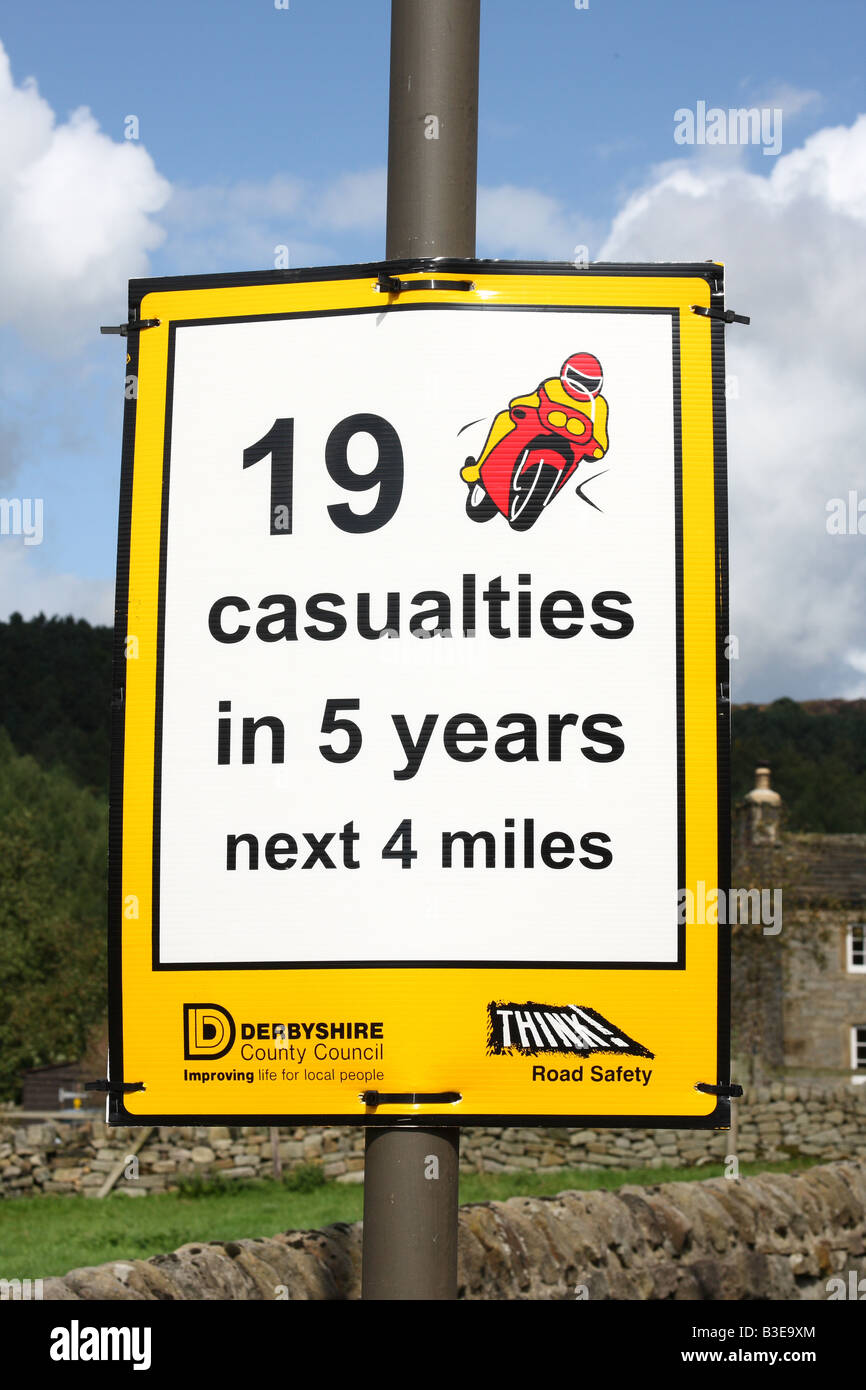 A roadside road safety awareness sign on a high casualty route Stock ...