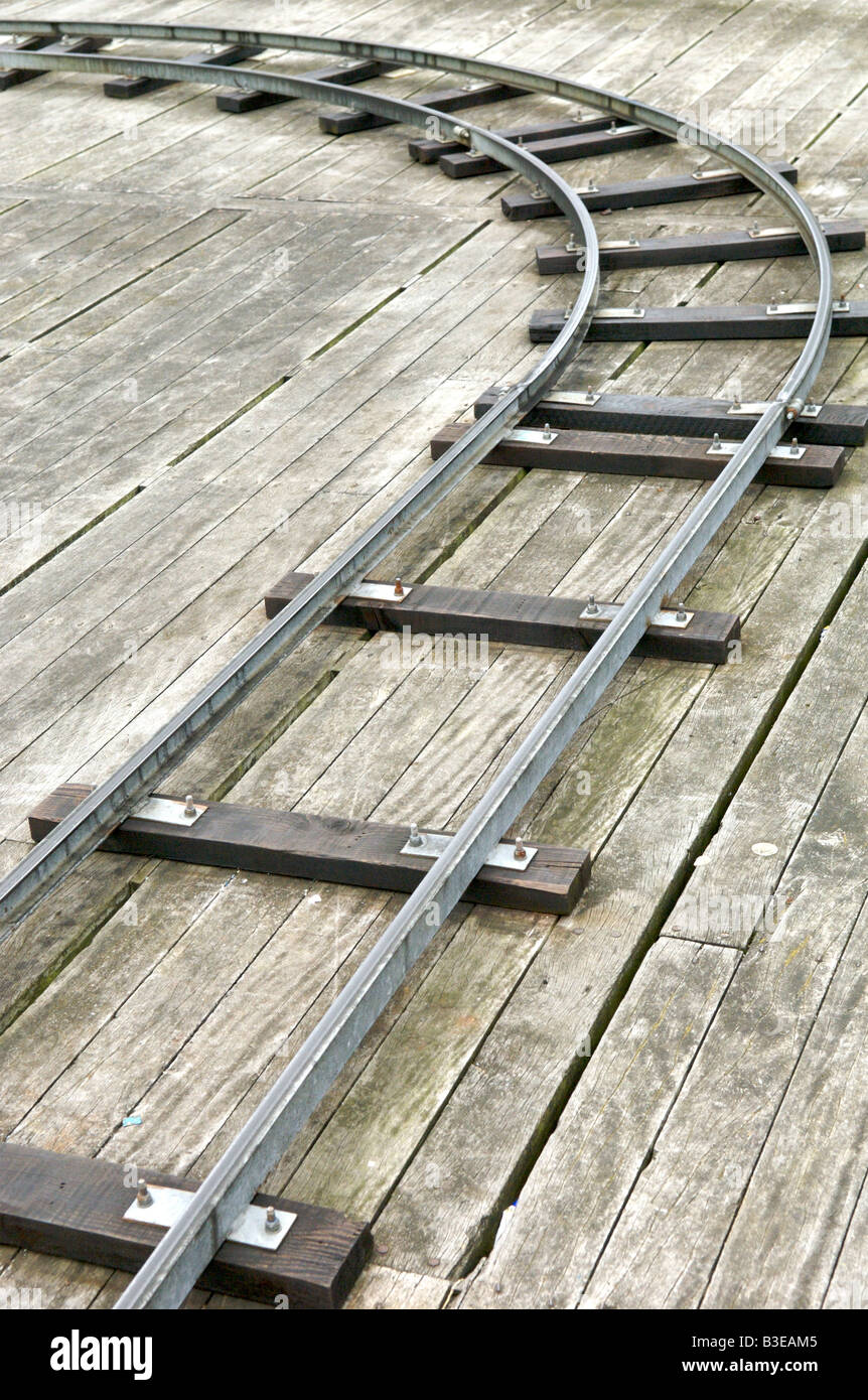 Train tracks on a funfair ride Stock Photo - Alamy