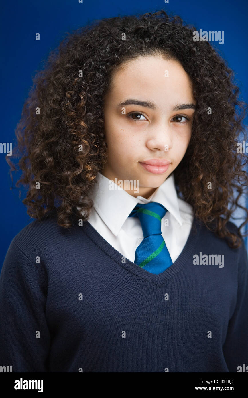 School portrait of a girl Stock Photo - Alamy