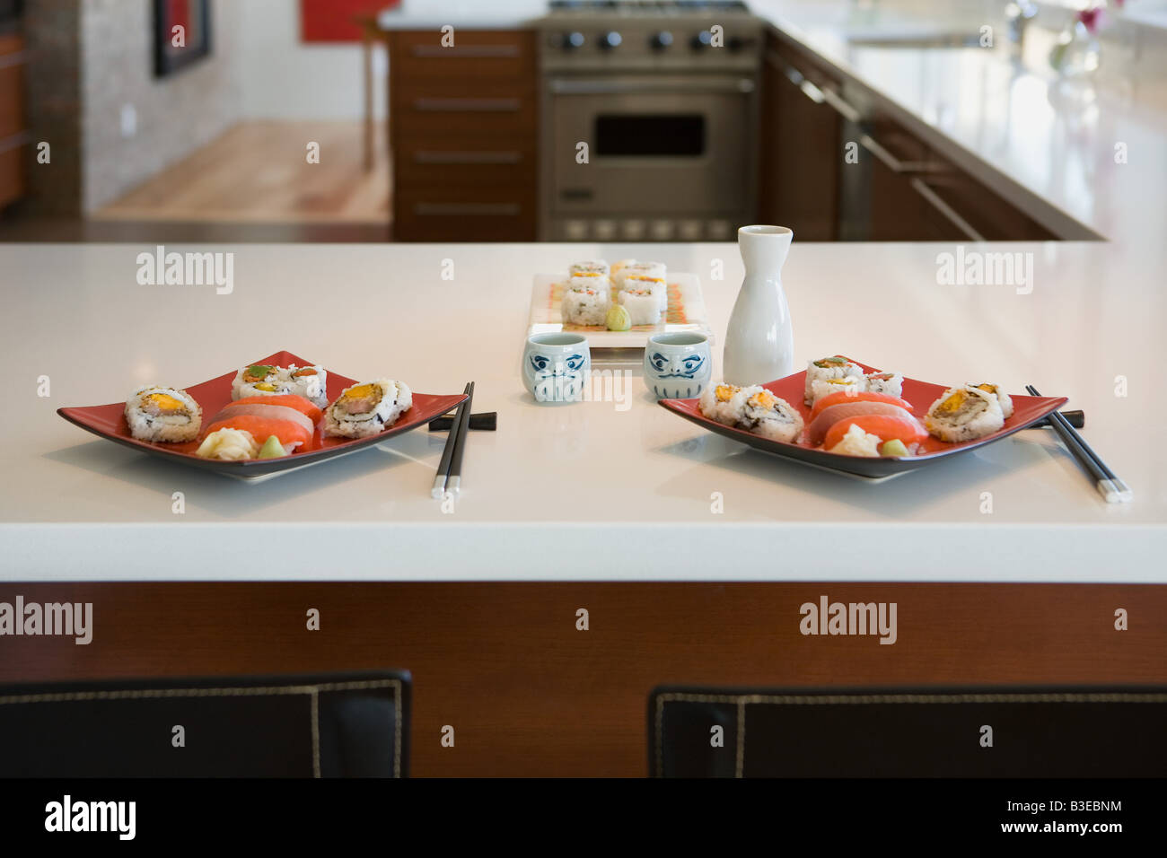 Sushi on kitchen counter Stock Photo - Alamy