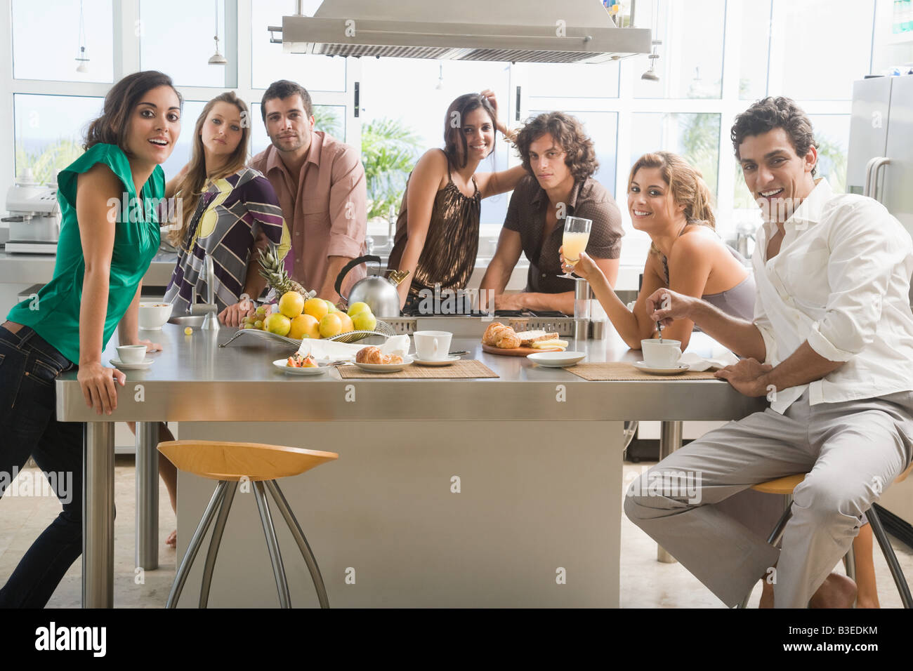 Group of friends at breakfast Stock Photo - Alamy