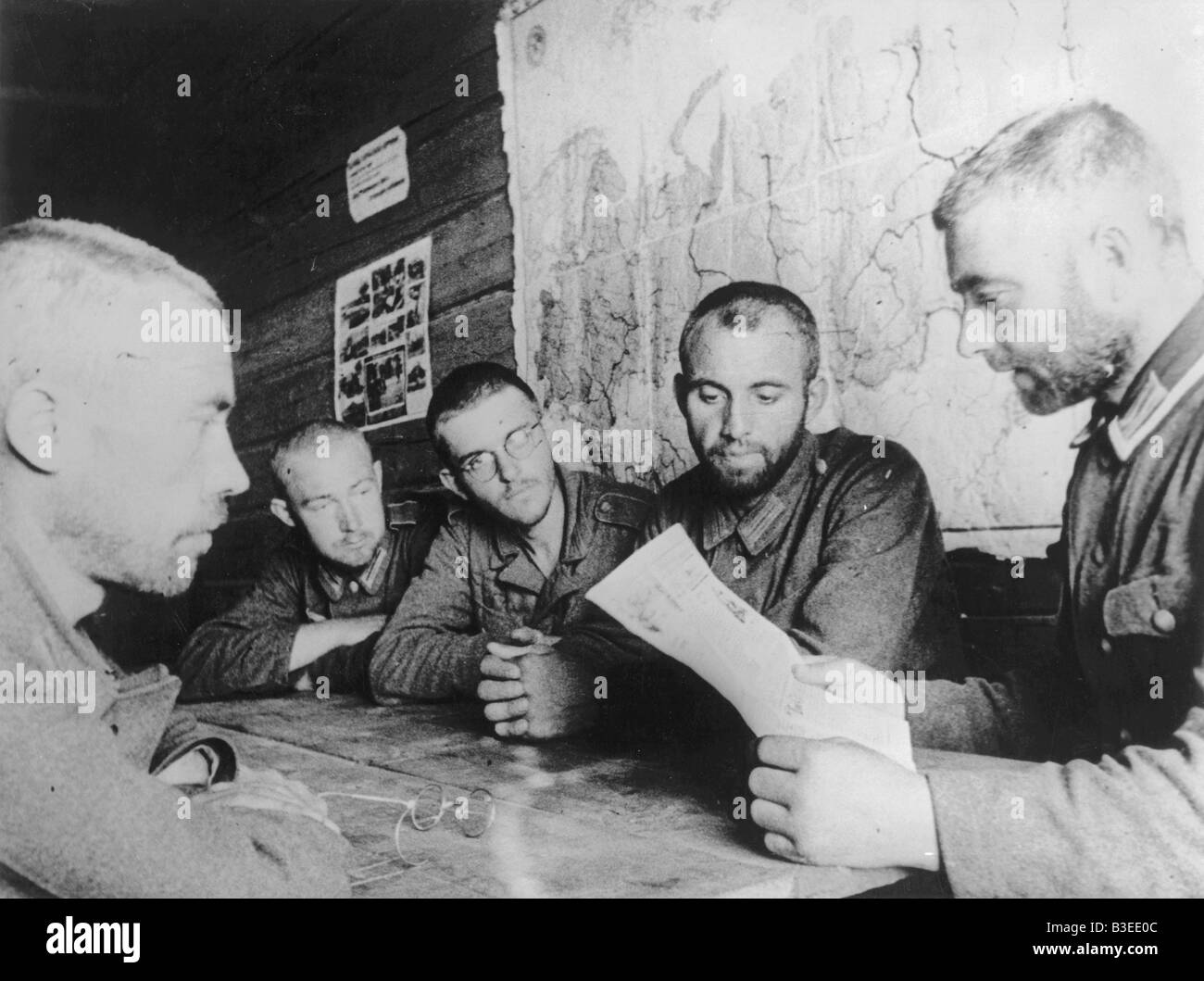 German POW reading Russian propaganda Stock Photo - Alamy