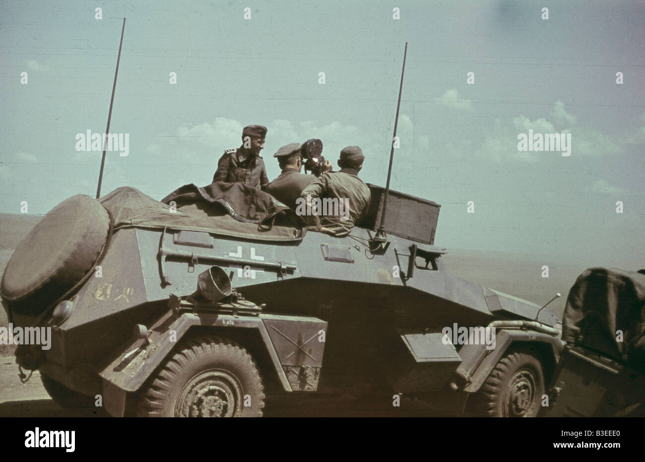 Reporter on a tank / WWII / c.1941 Stock Photo - Alamy