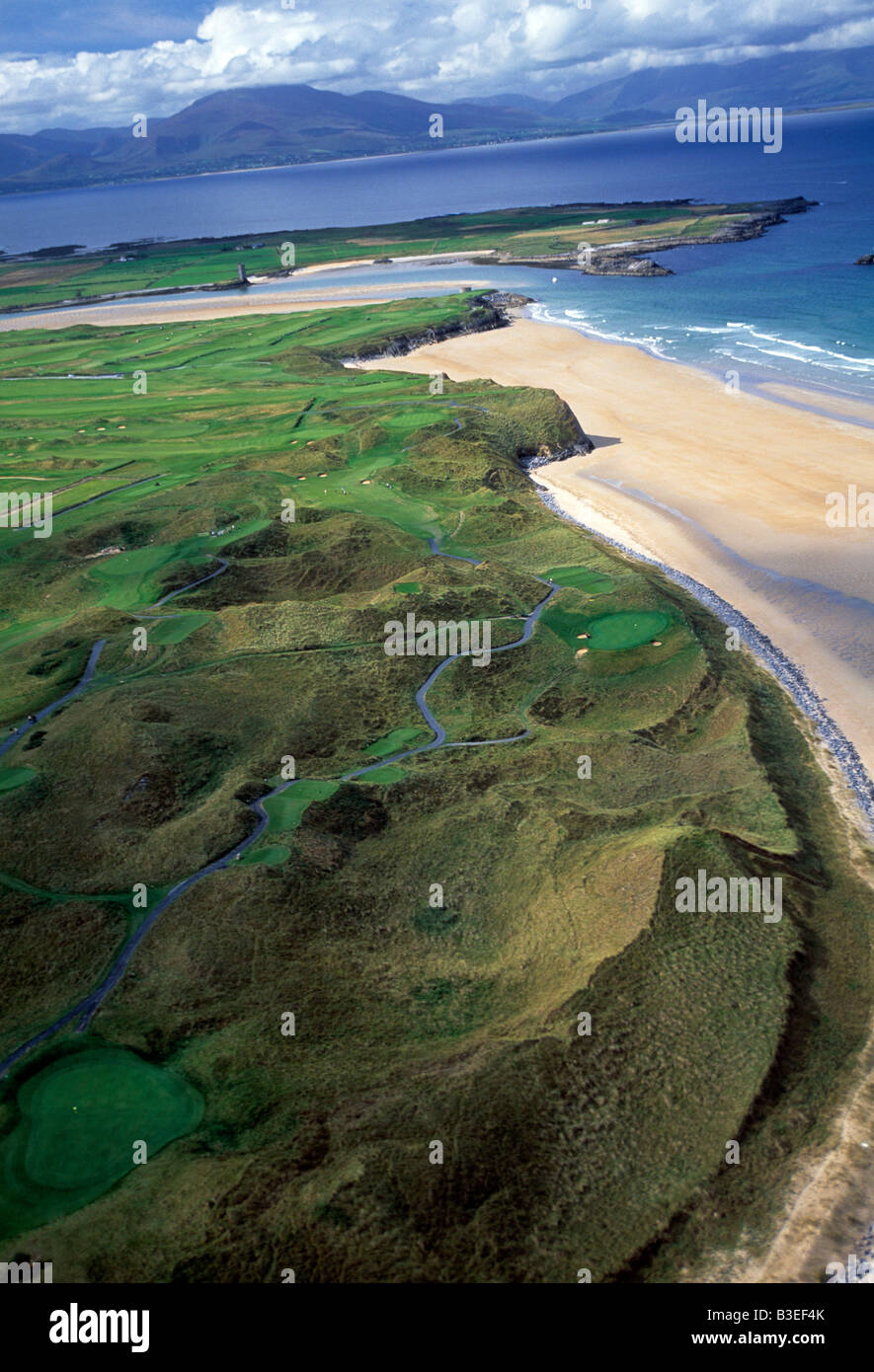 ireland, county kerry, europes most westerly golf course links, wild ...