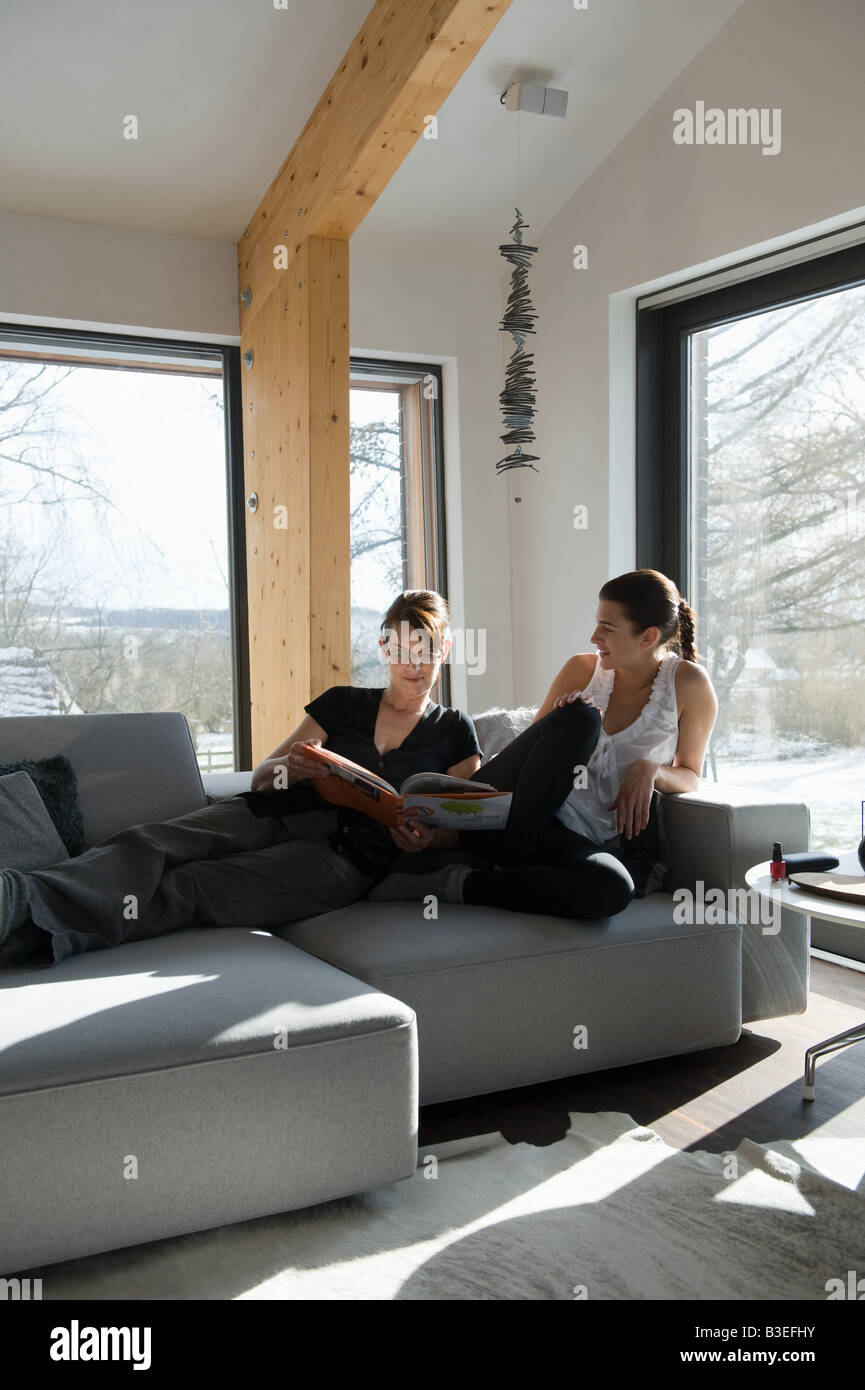 Women relaxing at home Stock Photo - Alamy