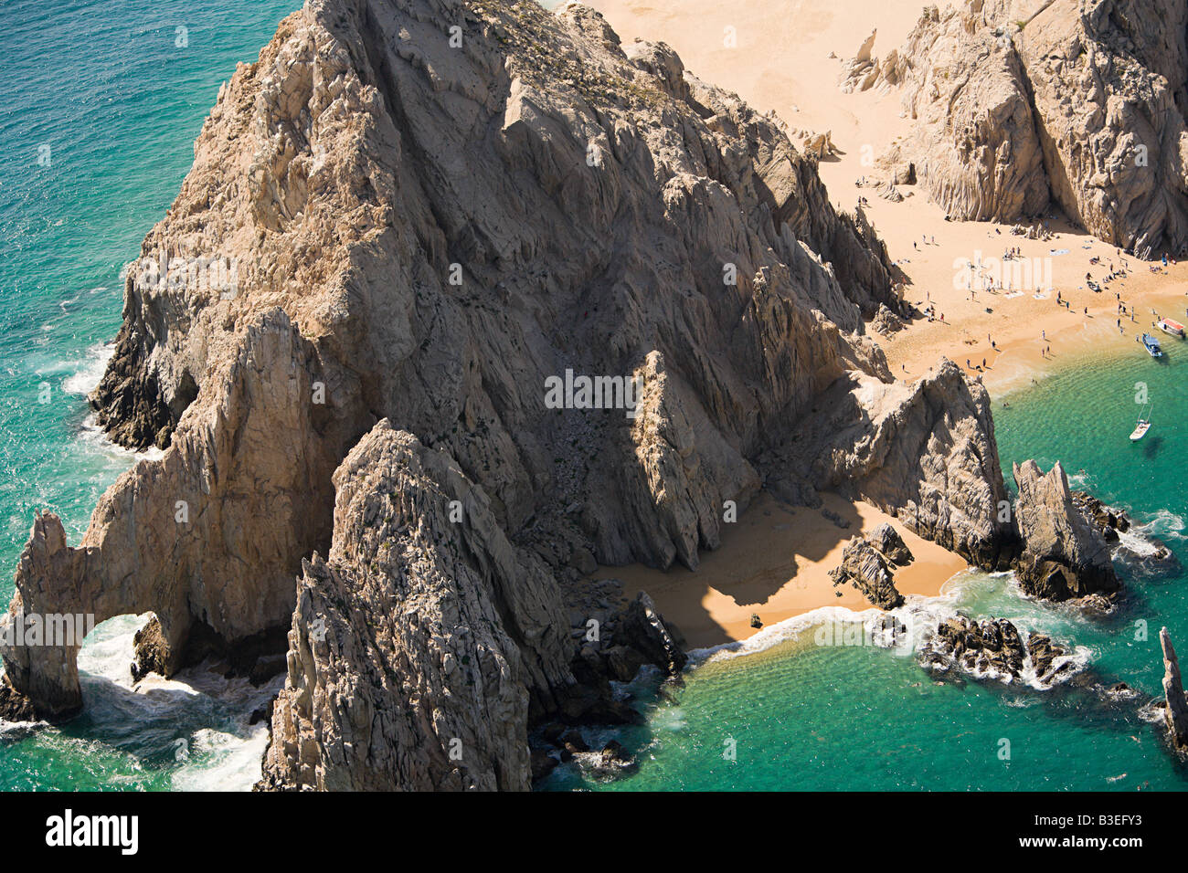 Aerial view of beach and rocks Stock Photo - Alamy