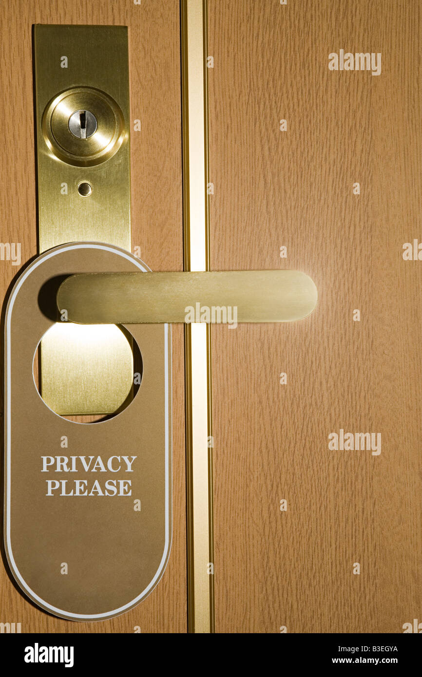 Privacy sign on door Stock Photo - Alamy