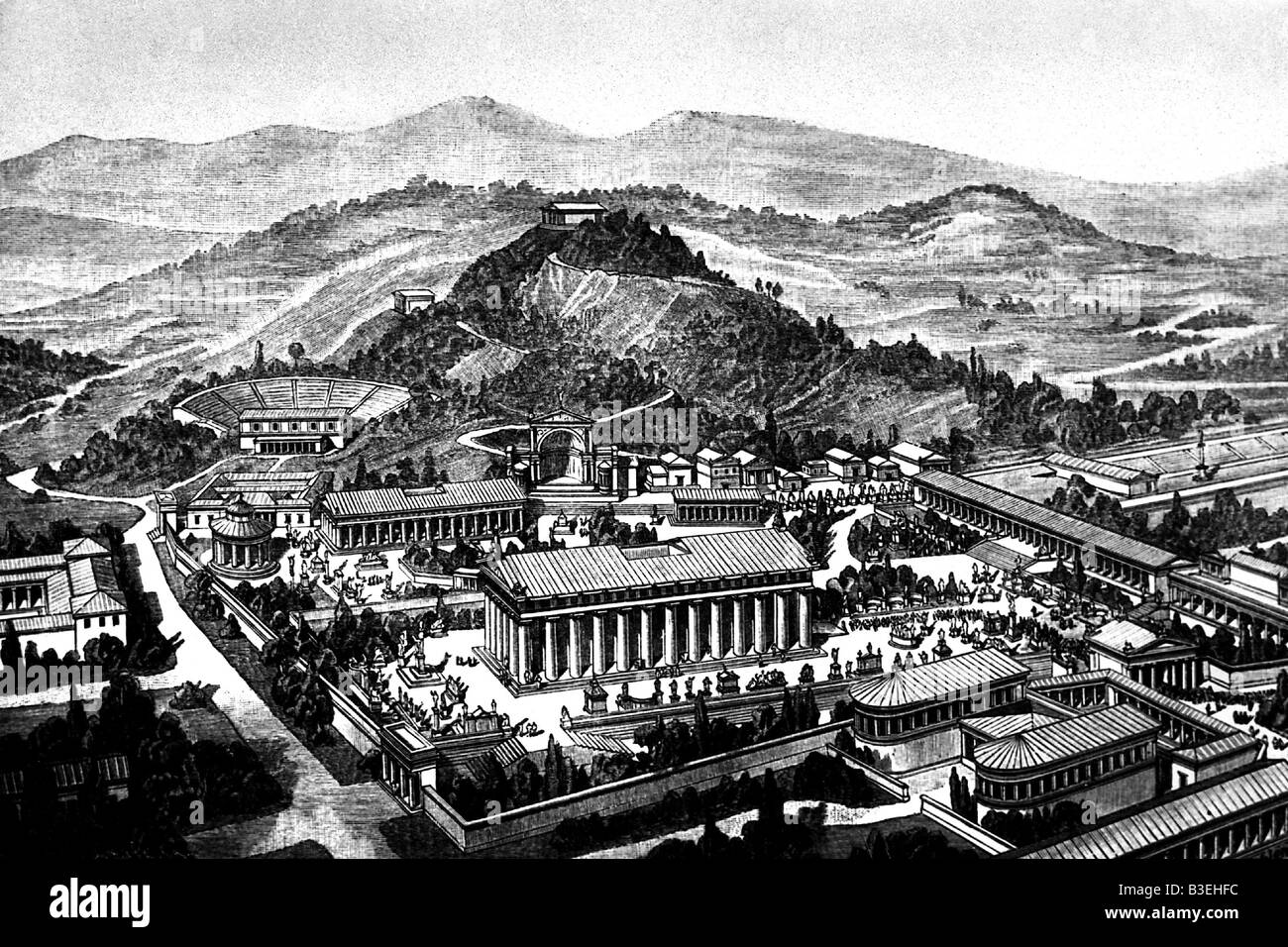 geography / travel, Greece, Olympia, Temple of Zeus, view of temple ...
