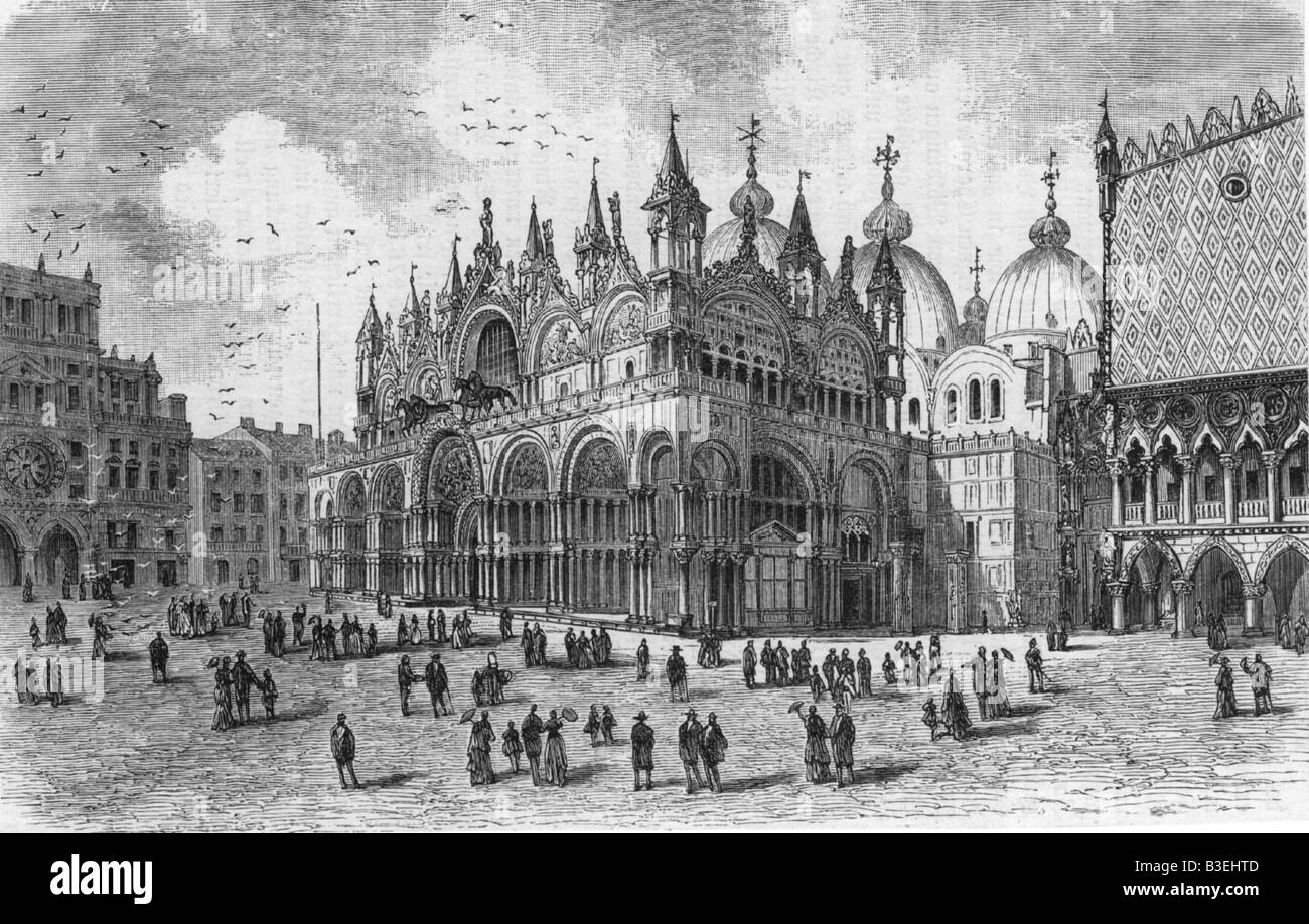 geography / travel, Italy, Venice, squares, Piazza San Marco, cathedral ...
