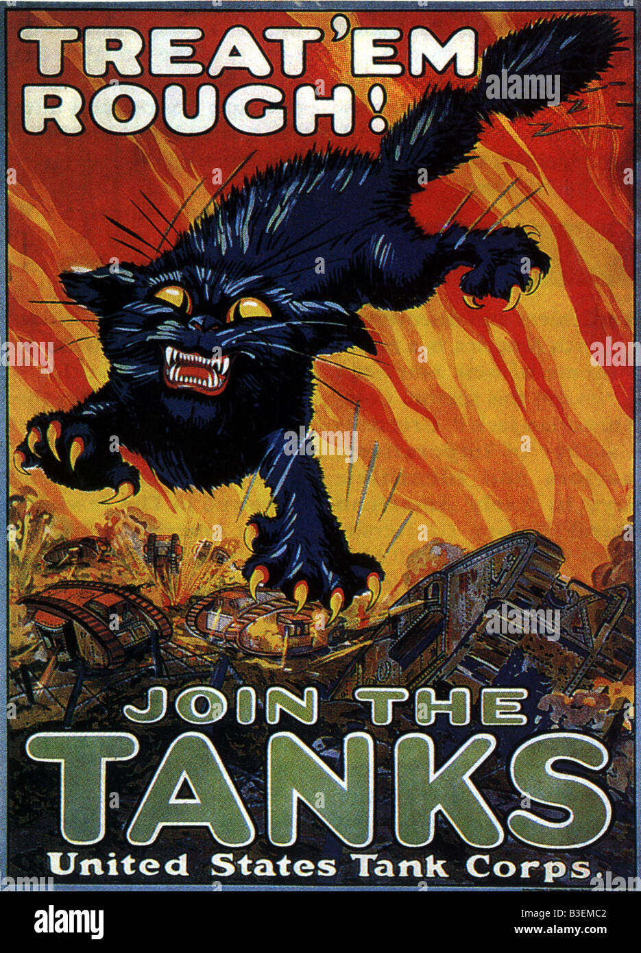 events, First World War / WWI, propaganda, poster "Treat them rough ...