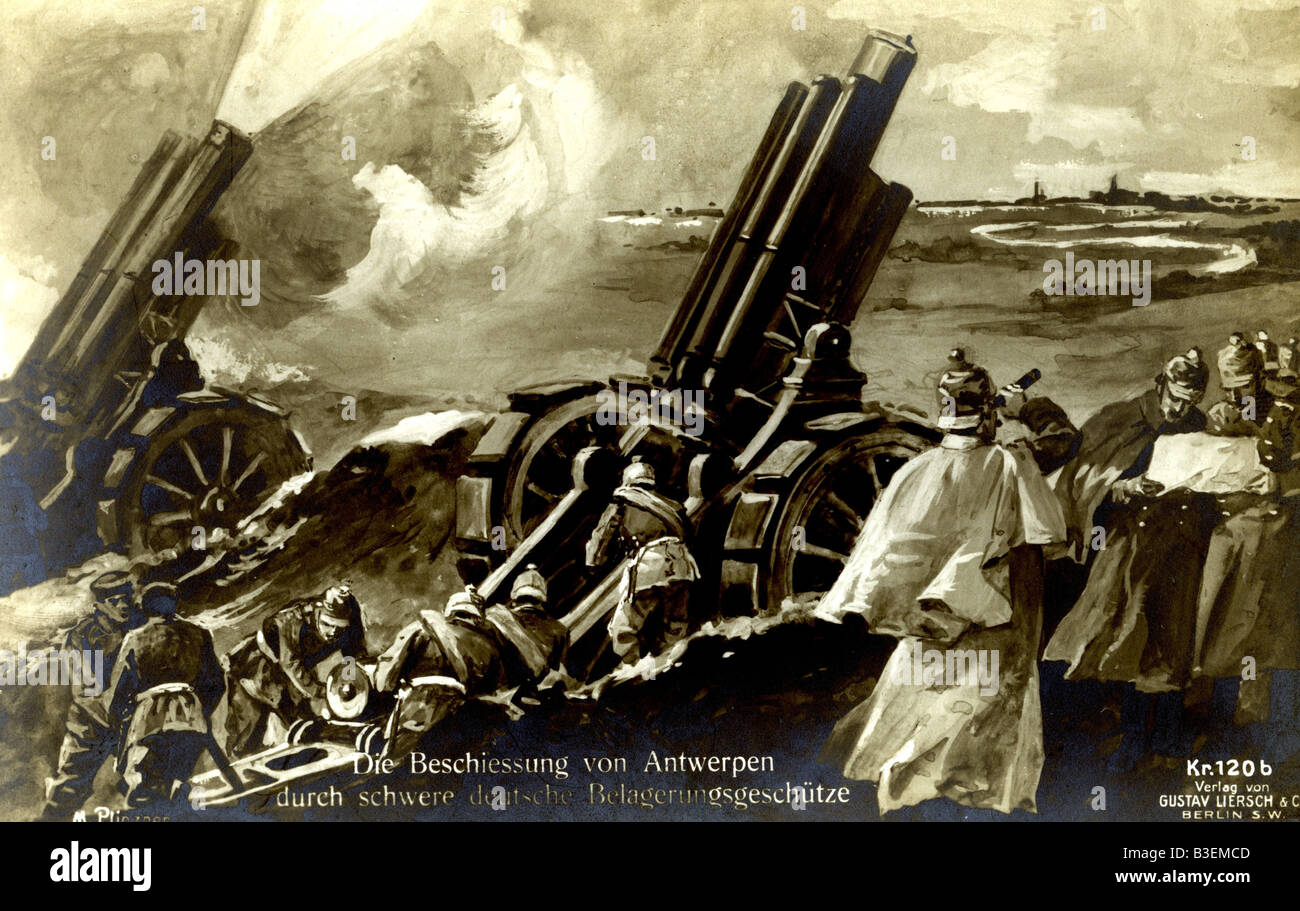 events, First World War / WWI, Western Front, Belgium, bombardement of ...