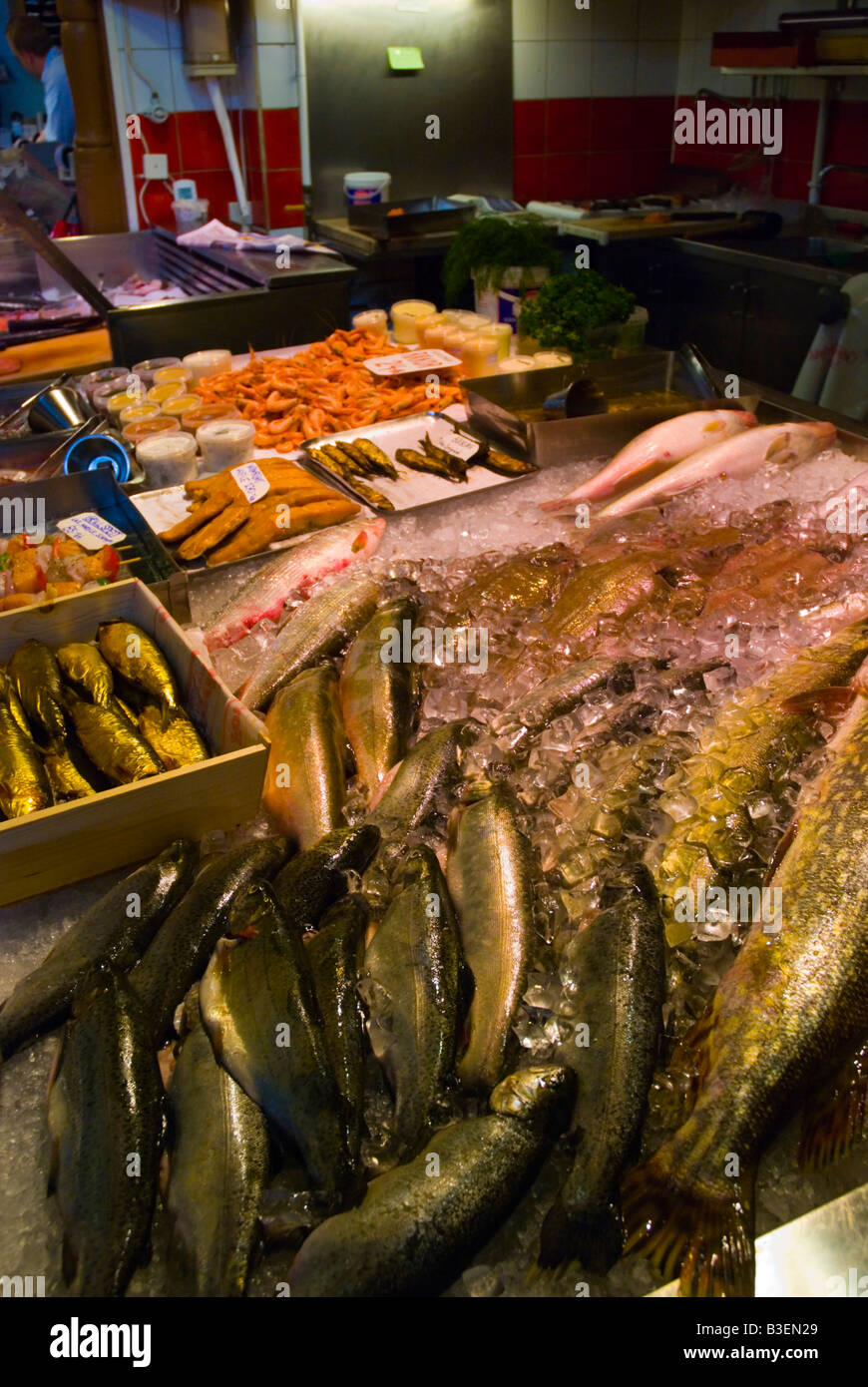 Seafood, fish, Östermalm market hall, Stockholm, Sweden Stock Photo - Alamy