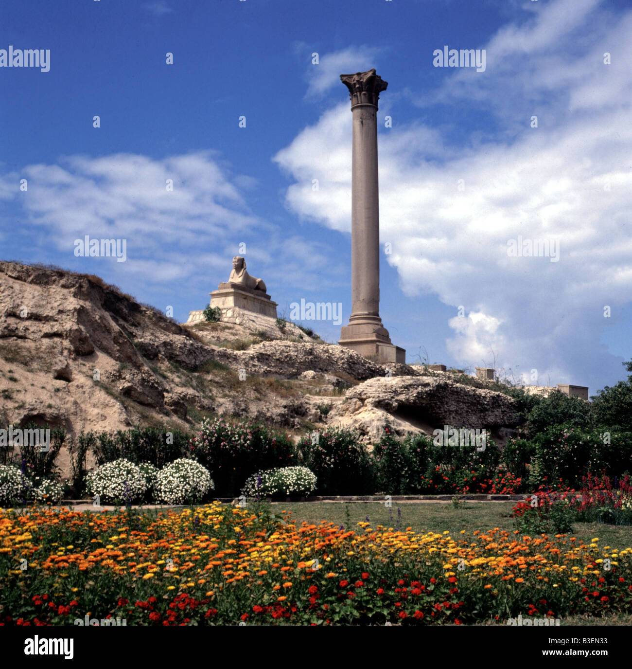 geography / travel, Egypt, cities, Alexandria, Pompeius Column, built ...