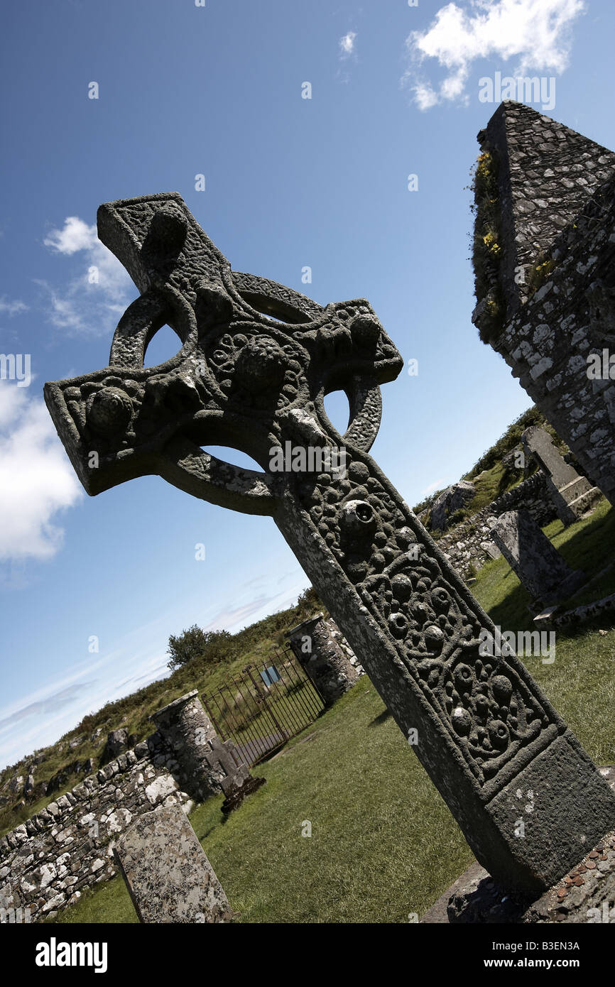 Kildalton Celtic Gaelic cross on the Isle of Islay in Scotland Stock ...