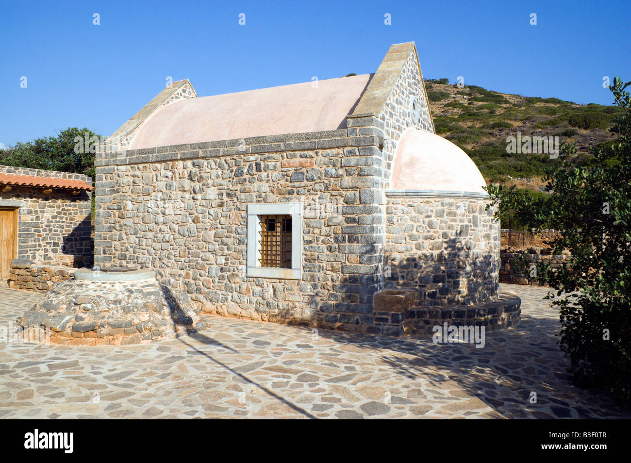 restored st fochas church kolokitha peninsula elounda crete greece ...