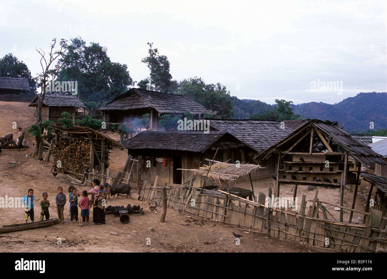 A rustic Hmong village called Ban Phakeo set on a mountainside in Xieng ...