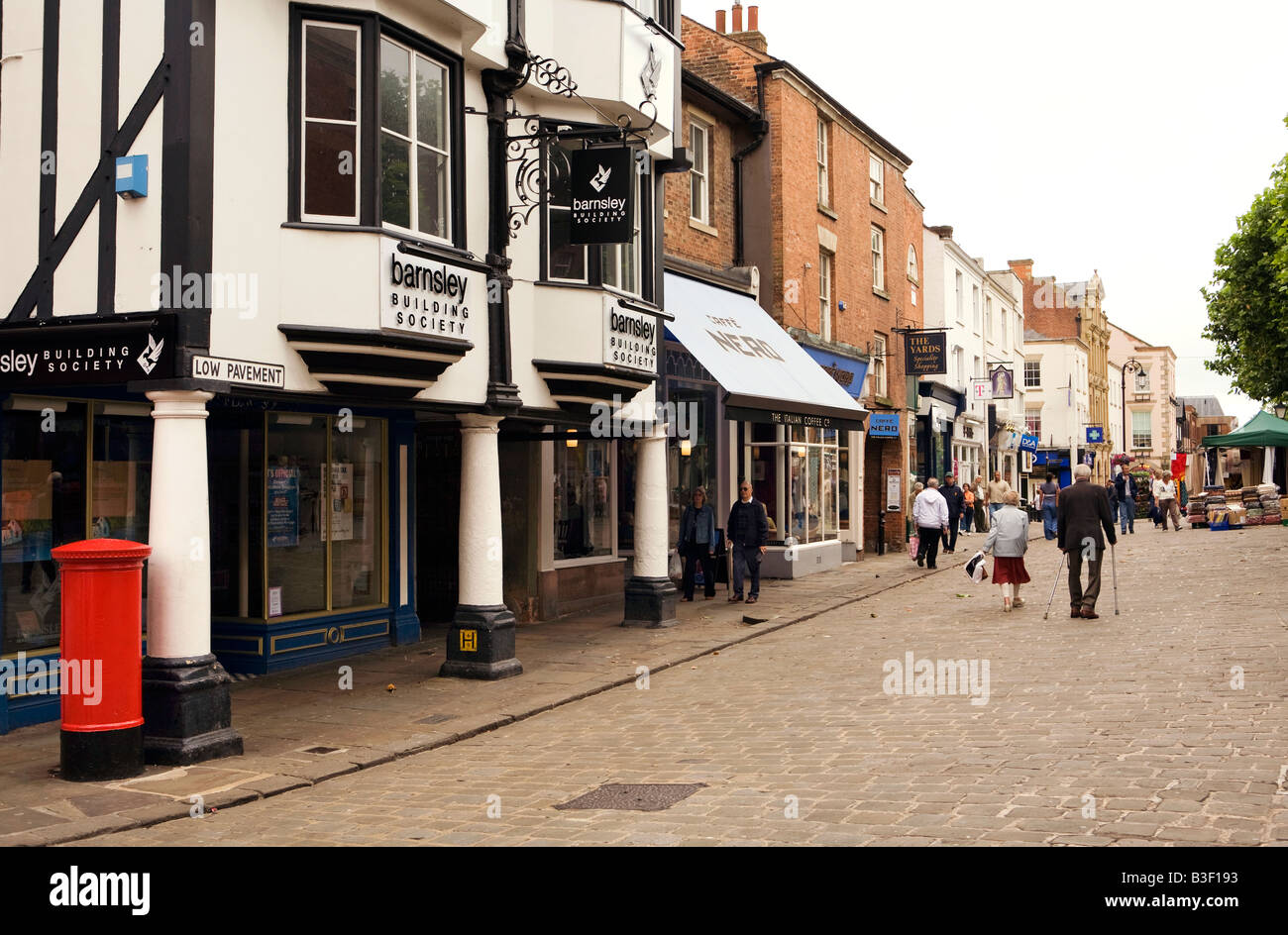 UK Derbyshire Chesterfield Town centre Low Pavement timber framed ...