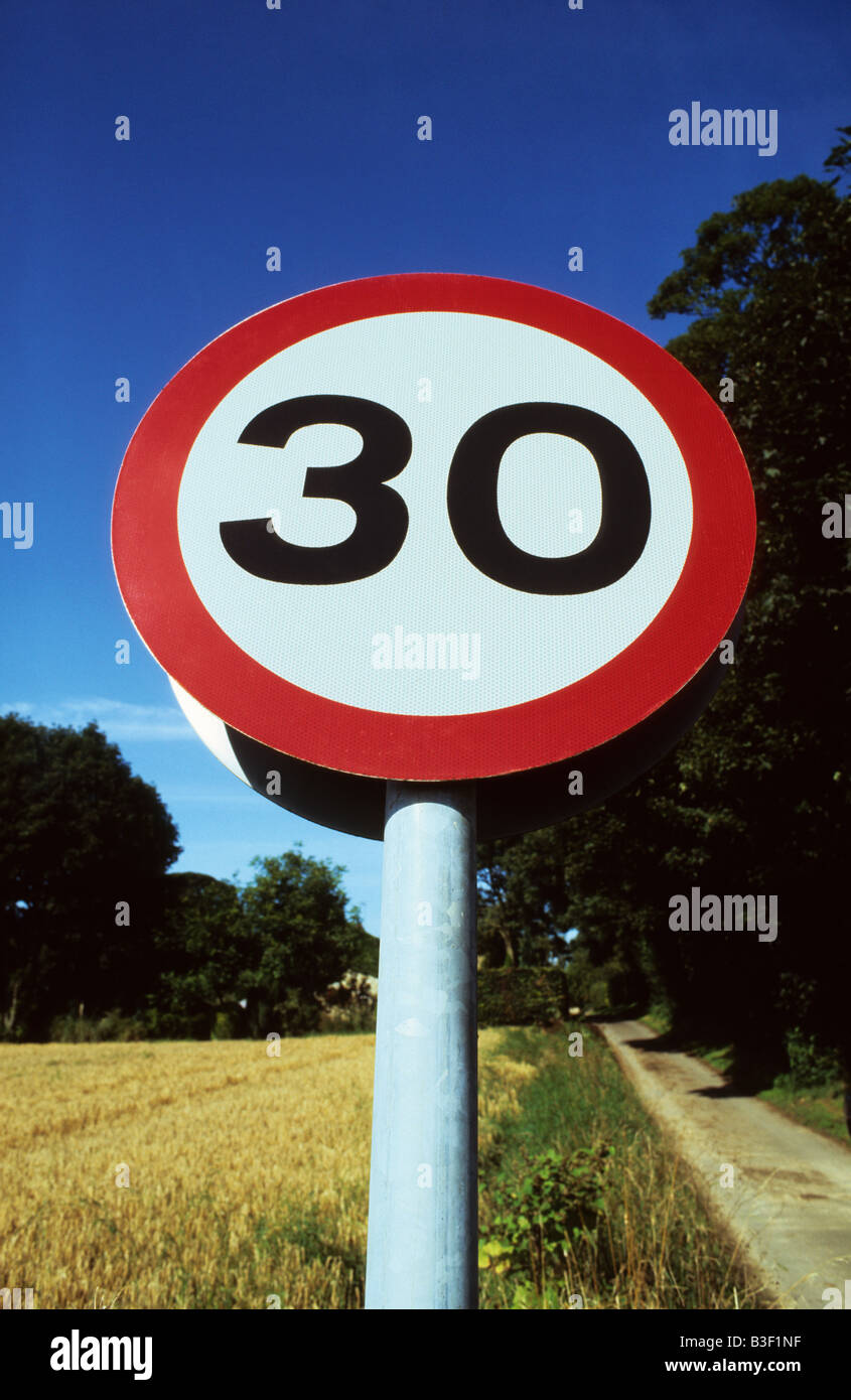 thirty miles per hour speed limit warning sign by the village of Lumby ...