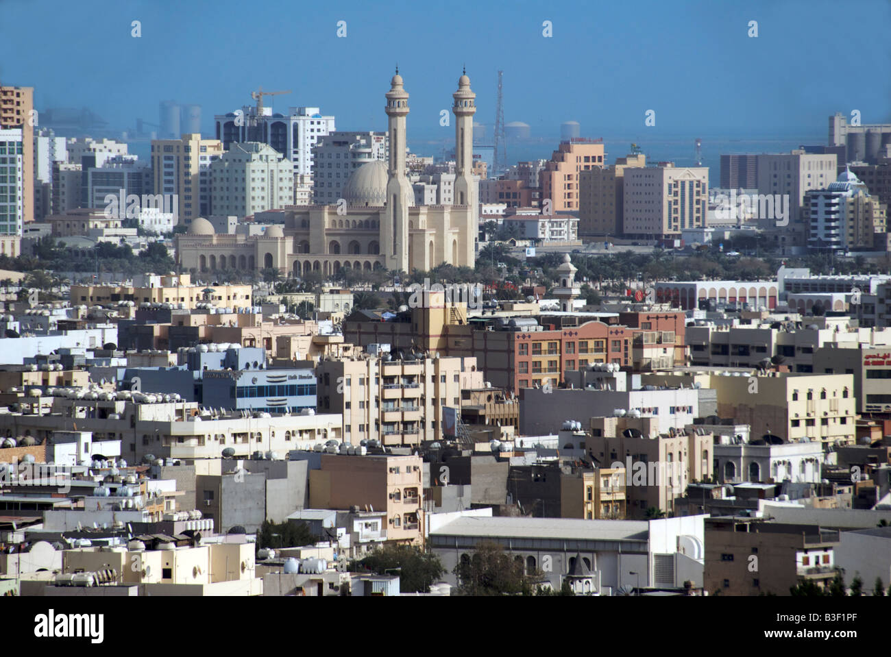 Aerial view Manama with Friday Mosque Bahrain Stock Photo - Alamy