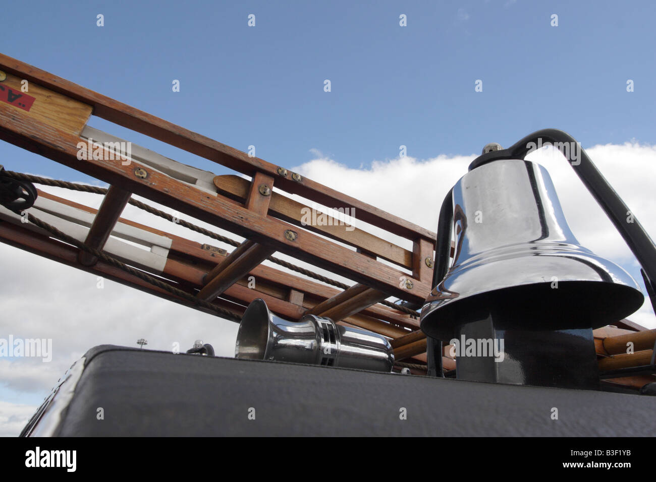 Bell on vintage fire engine Stock Photo - Alamy