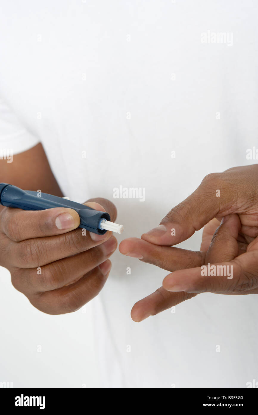 Man taking syringe from protective case, close-up of hands Stock Photo ...