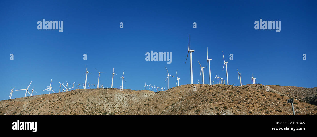Wind turbines in desert Stock Photo - Alamy