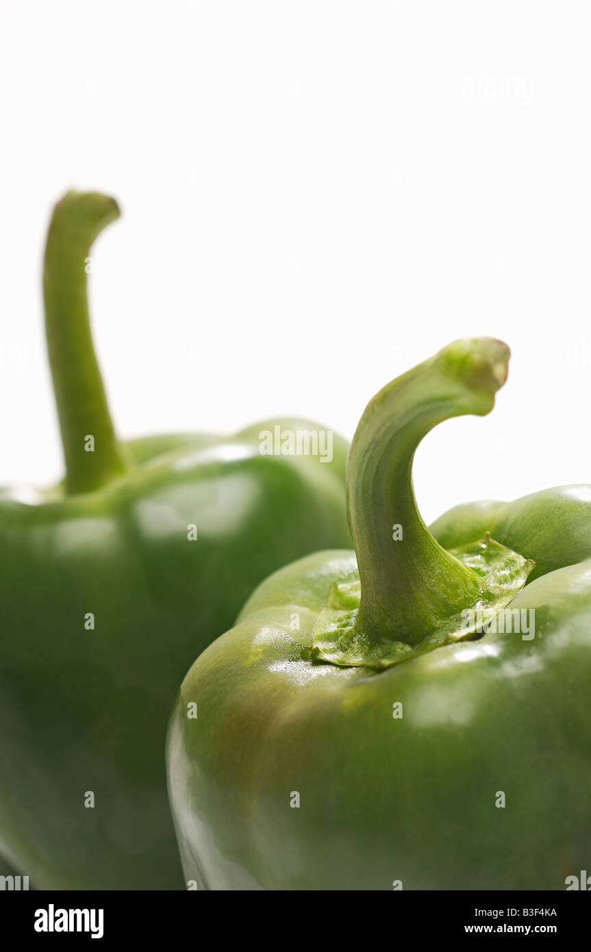 Green bell peppers, close-up Stock Photo - Alamy