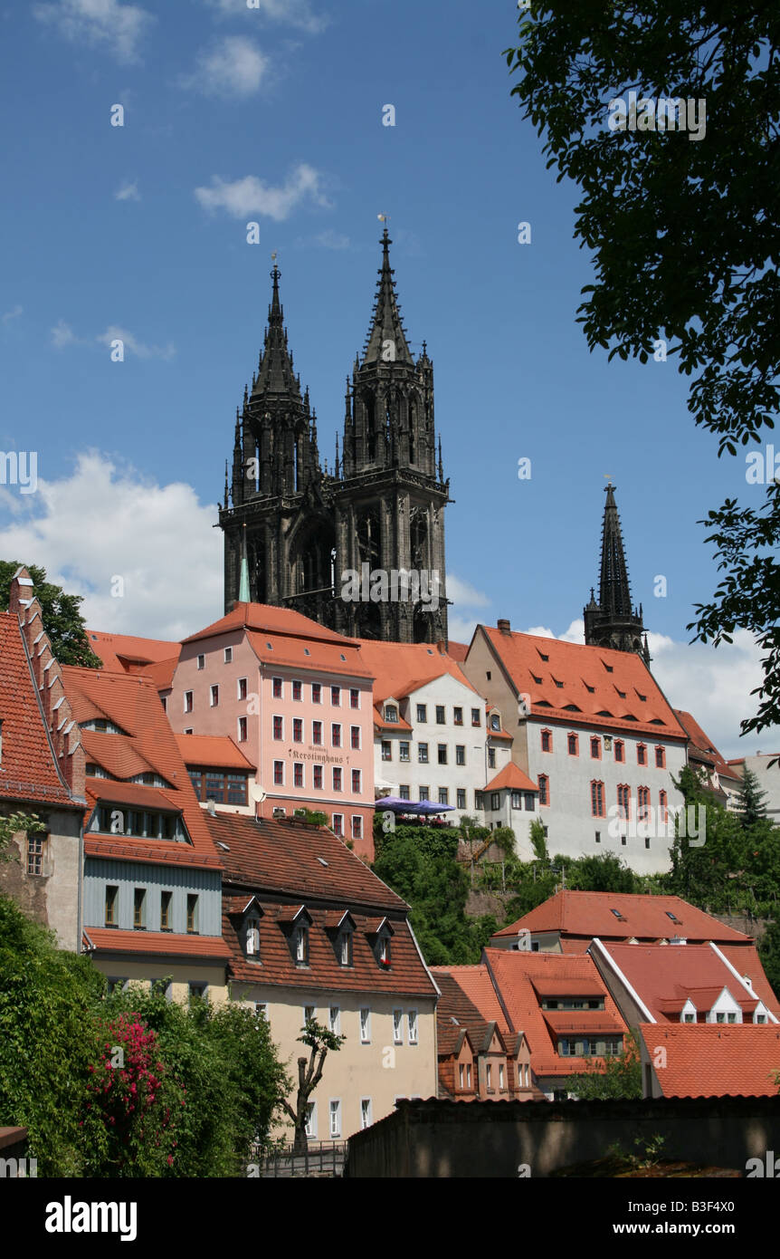 Albrechtsburg Meissen Castle and town Saxony Germany June 2008 Stock ...