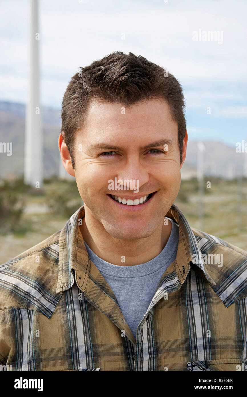 Man smiling, outdoors, portrait Stock Photo - Alamy