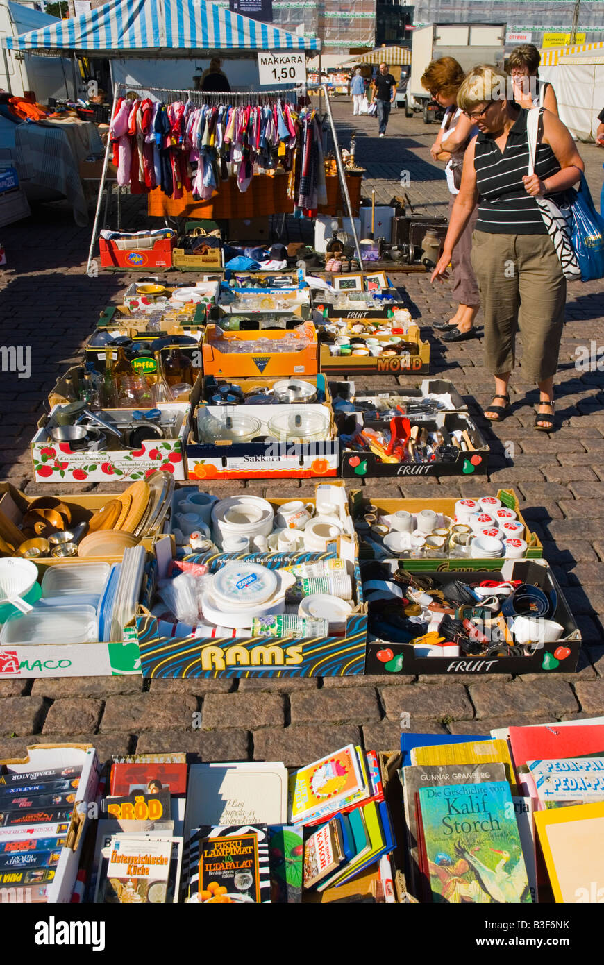 Flea market at Turku market square Finland Europe Stock Photo - Alamy
