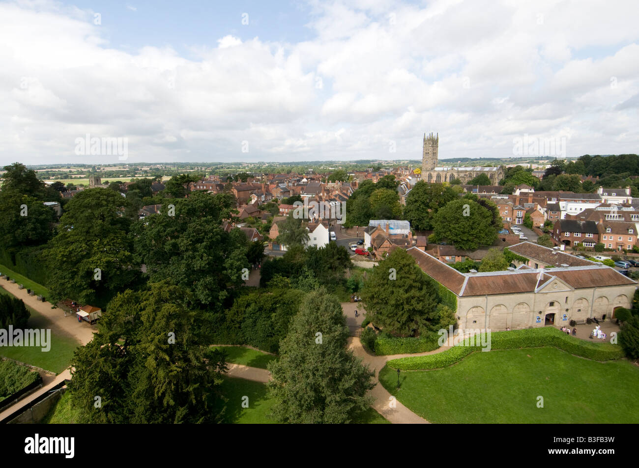 Aerial view of the City of Warwick, England Stock Photo - Alamy