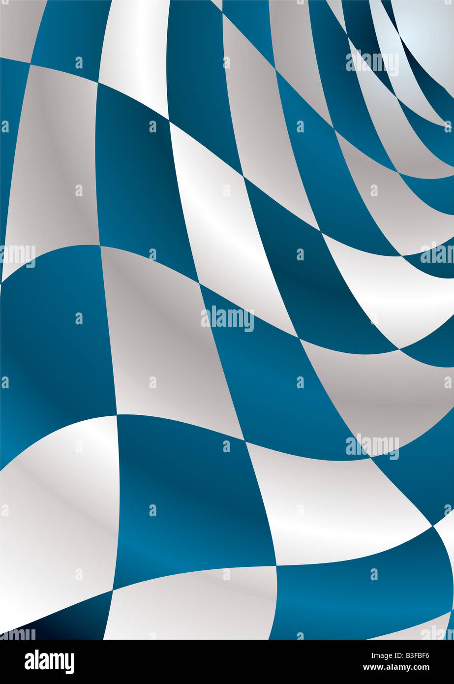 Checkered flag background flapping in the wind in blue and white Stock ...