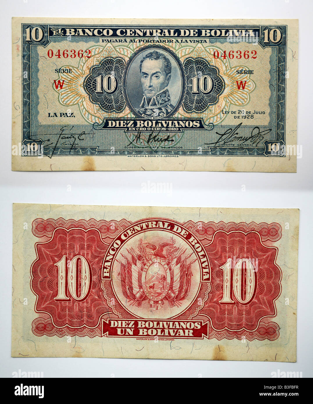 Paper money currency Bolivia Bank pesos bolivianos Stock Photo - Alamy