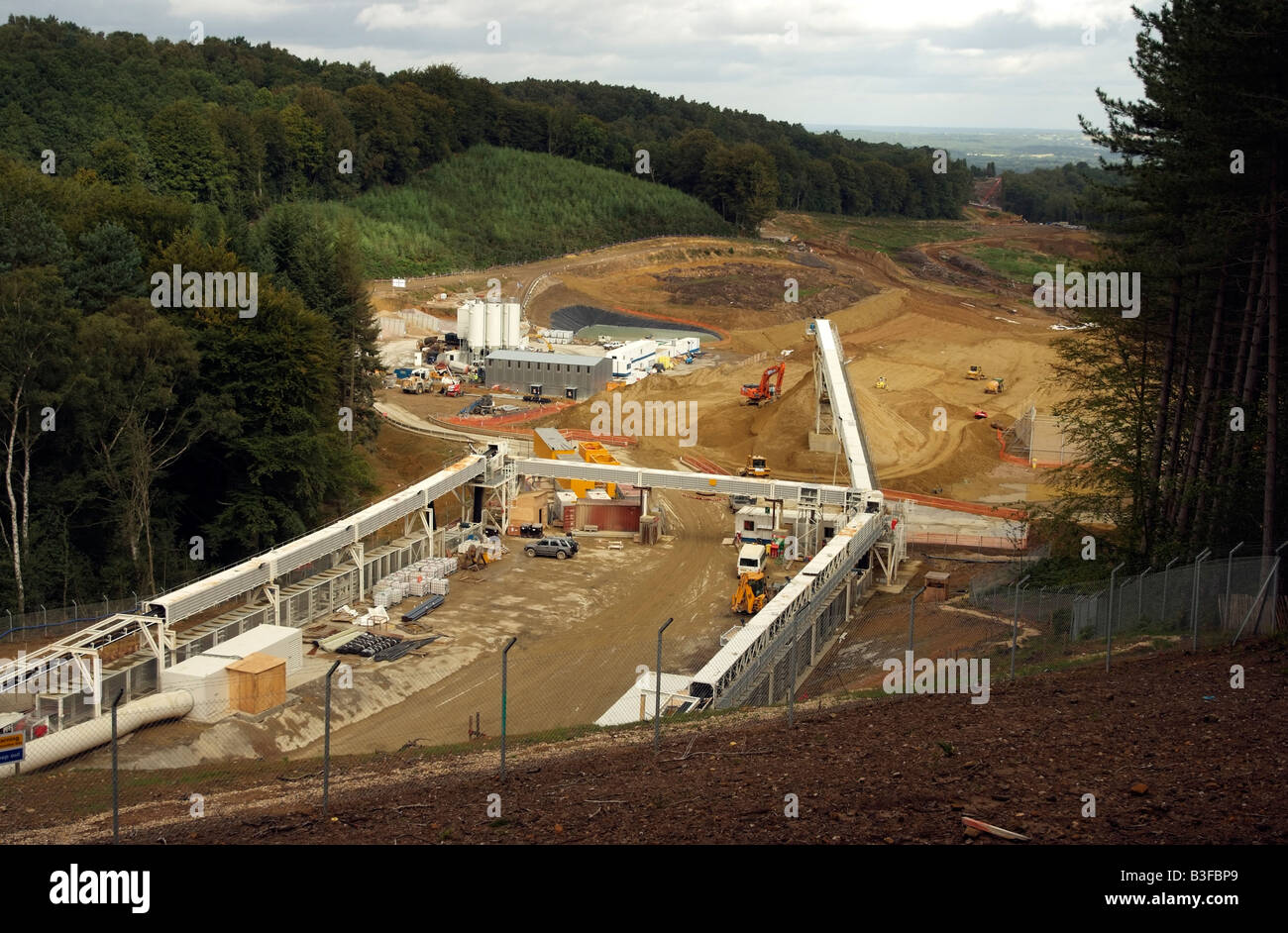 Construction site of road tunnels and road improvement works on the A3 ...
