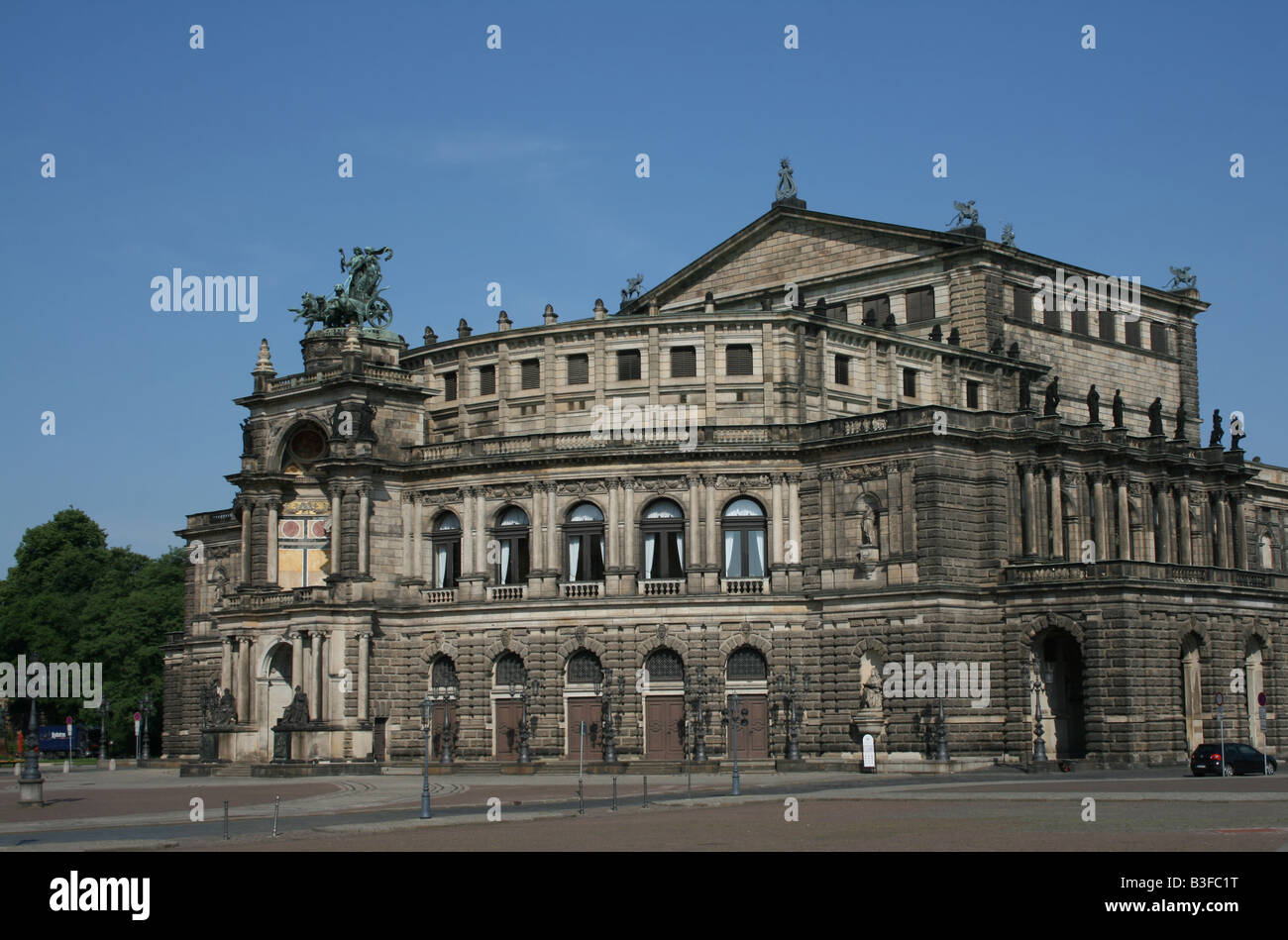 Theatherplatz and Semperopera Dresden opera house Germany June 2008 ...