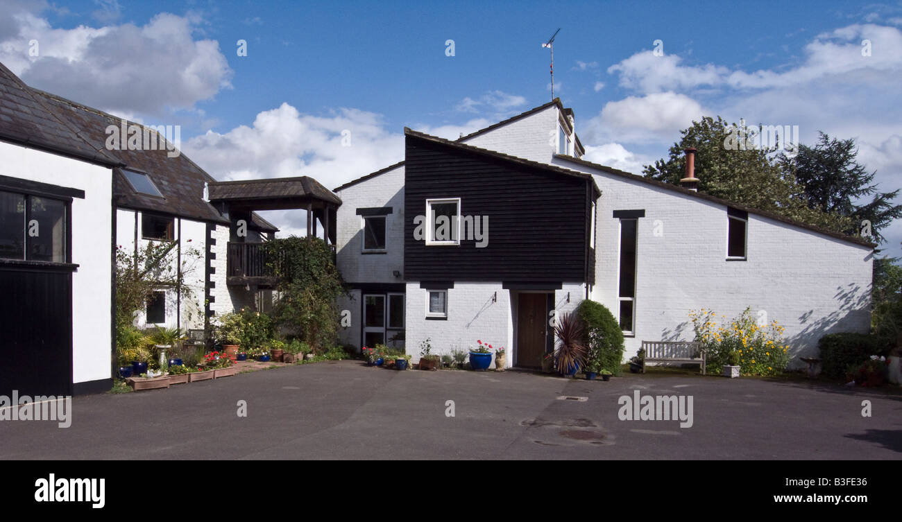 Black and white old and modern domestic buildings in Wiltshire England ...